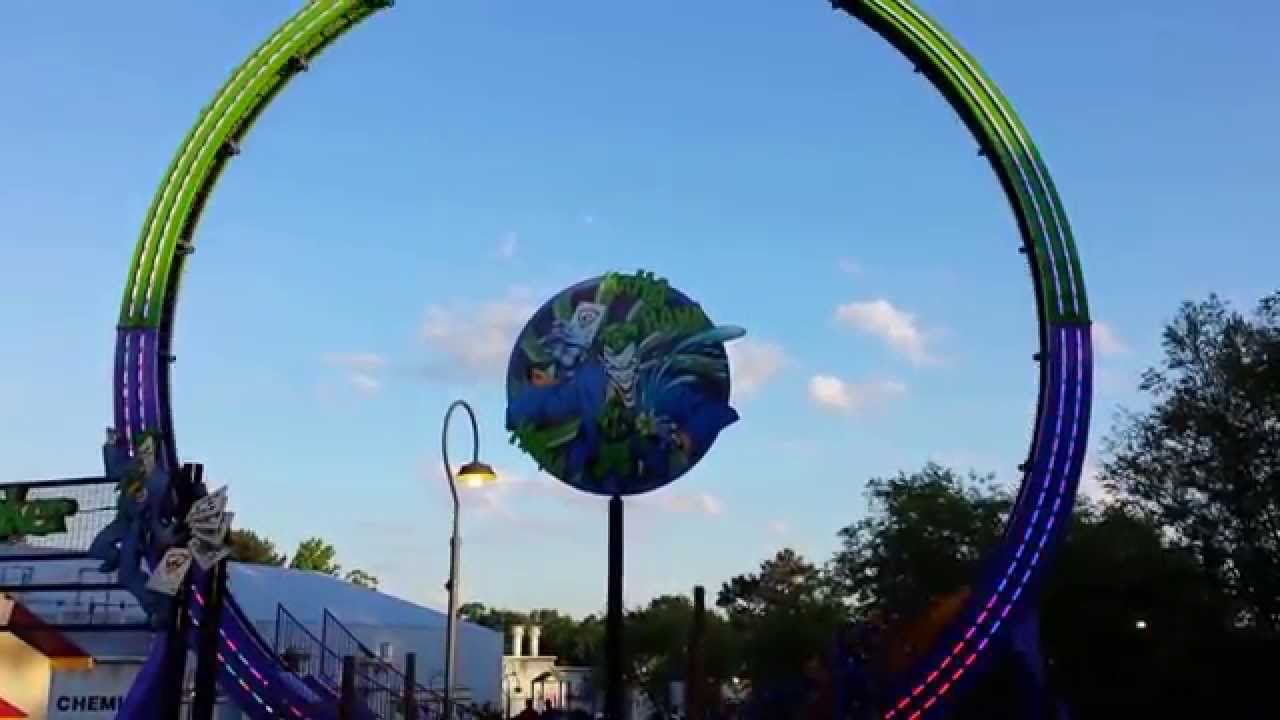 Joker's Chaos Coaster at Six Flags Over Georgia (off ride POV) - YouTube