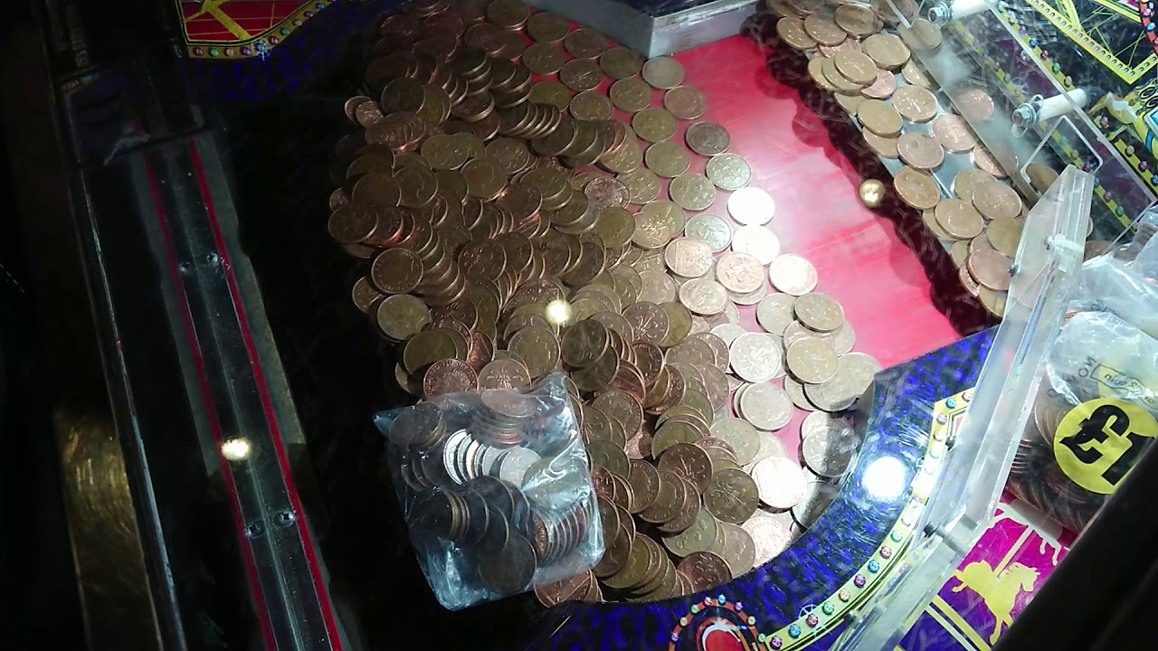Playing on The Fun Park 2p Coin Pusher In The Arcades - YouTube