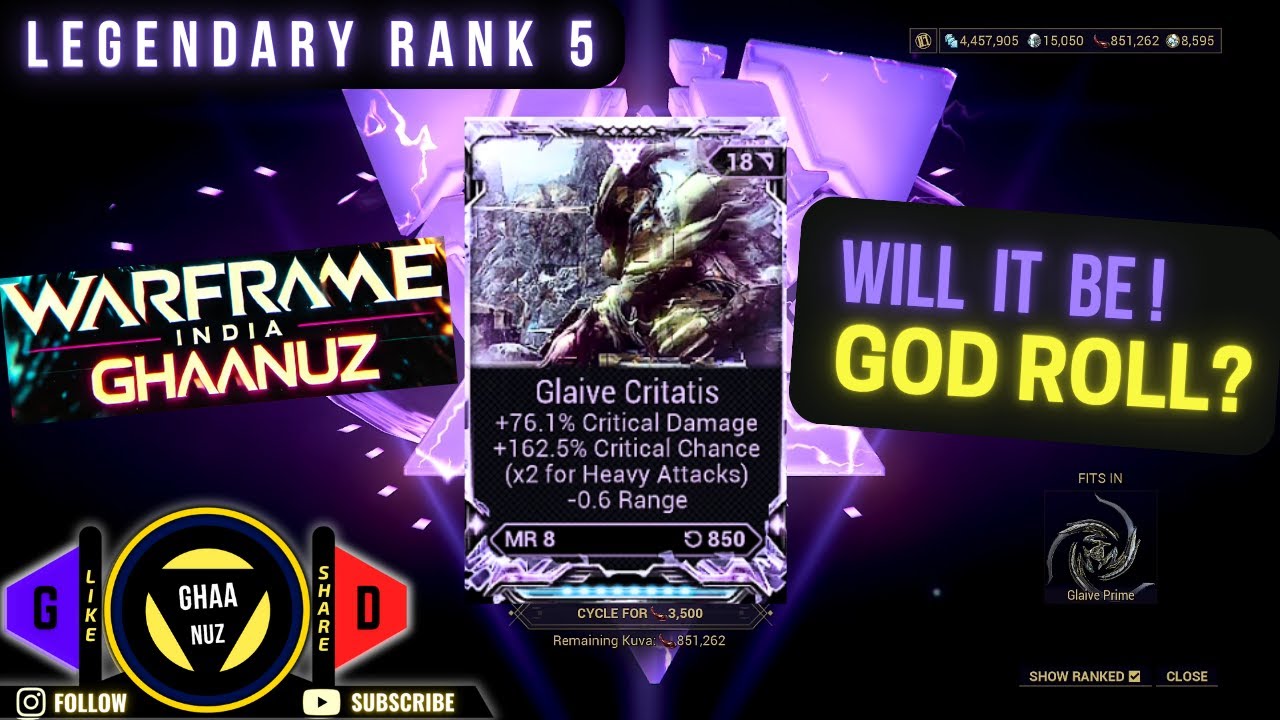 Aiming God Roll on Glaive Prime 🎯 | Warframe Riven Hunt | GhaaNuz | Gaming | India | #Warframe ...