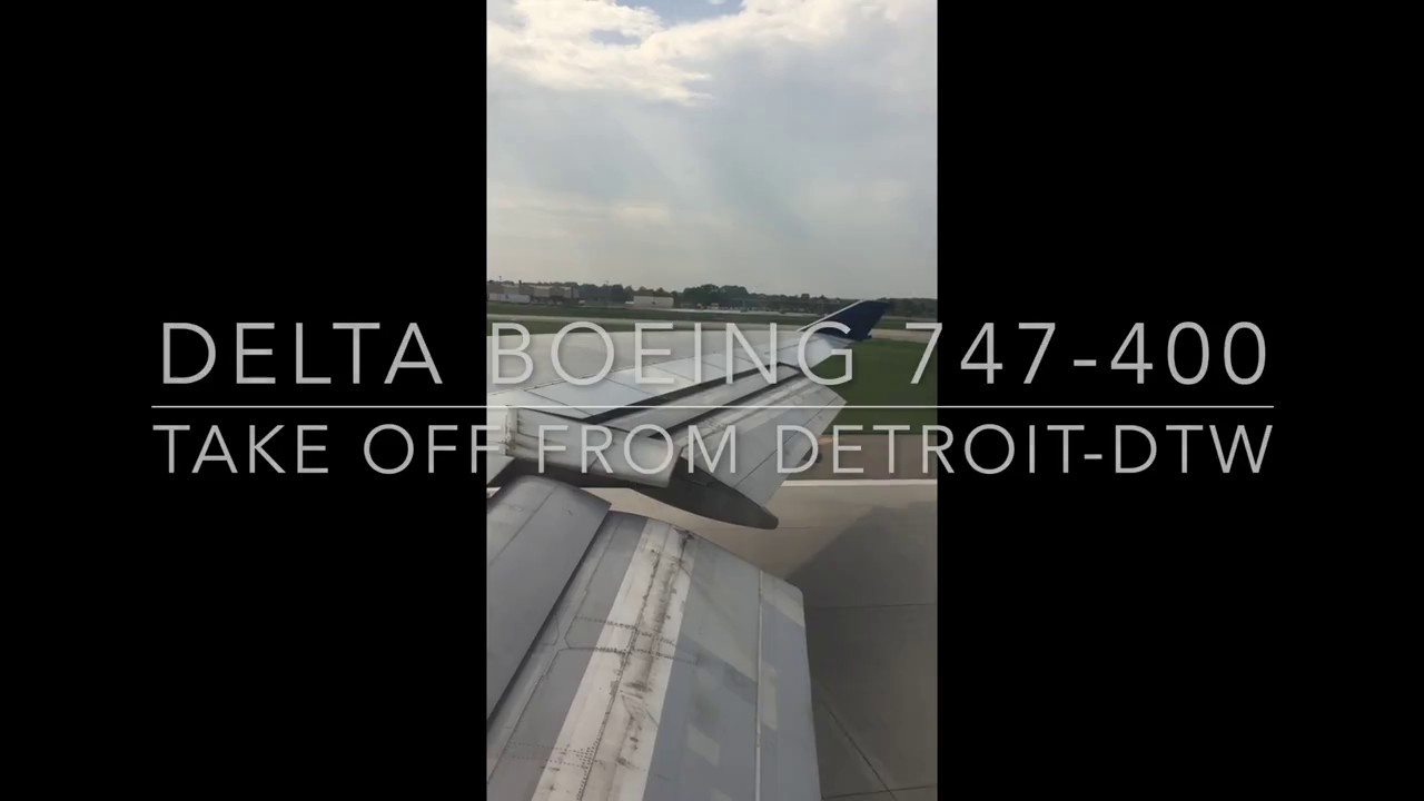 Delta 747-400 Detroit to Shanghai Take off/Landing - YouTube