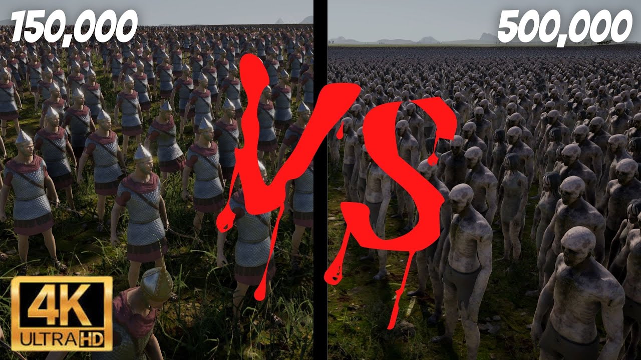 150 THOUSAND ROMAN ARCHERS VS 500 THOUSAND ZOMBIES | 4K BATTLE ...