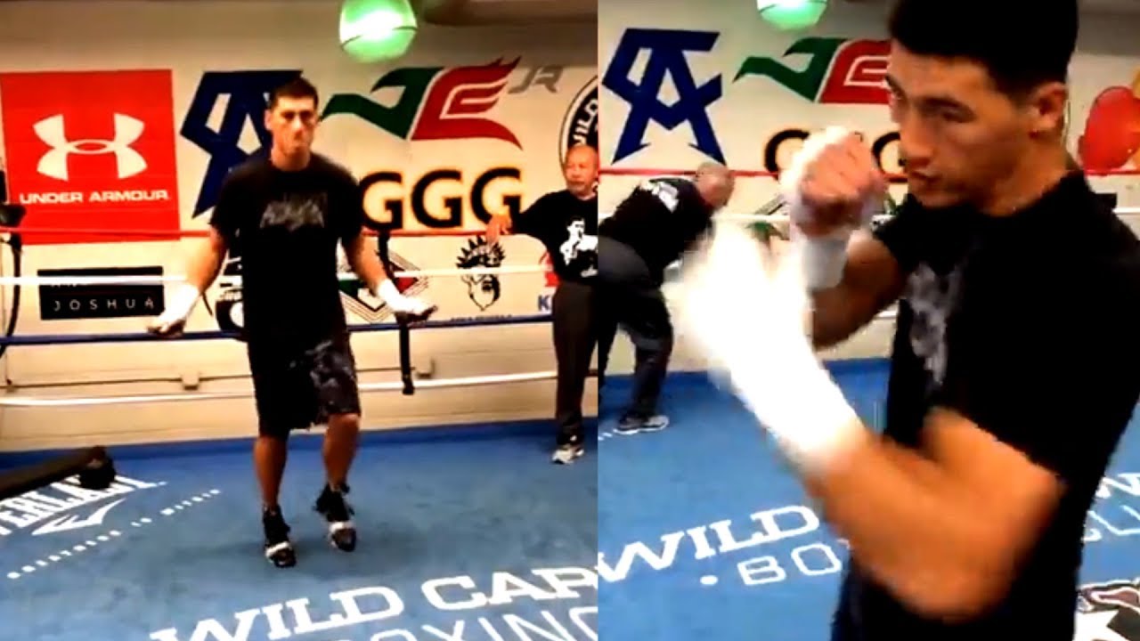 Champ Dmitry Bivol skipping & shadowboxing for the media in LA - YouTube