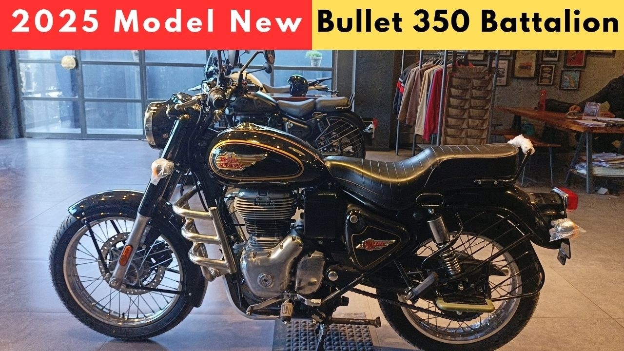 2025 New Royal Enfield Bullet 350 Battalion || Bullet 350 Black Review ...