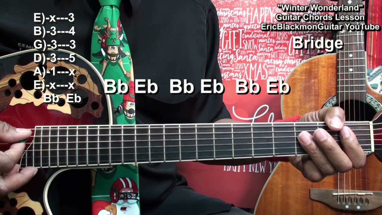 WINTER WONDERLAND Guitar Chords & Lyrics Lesson Tutorial ...