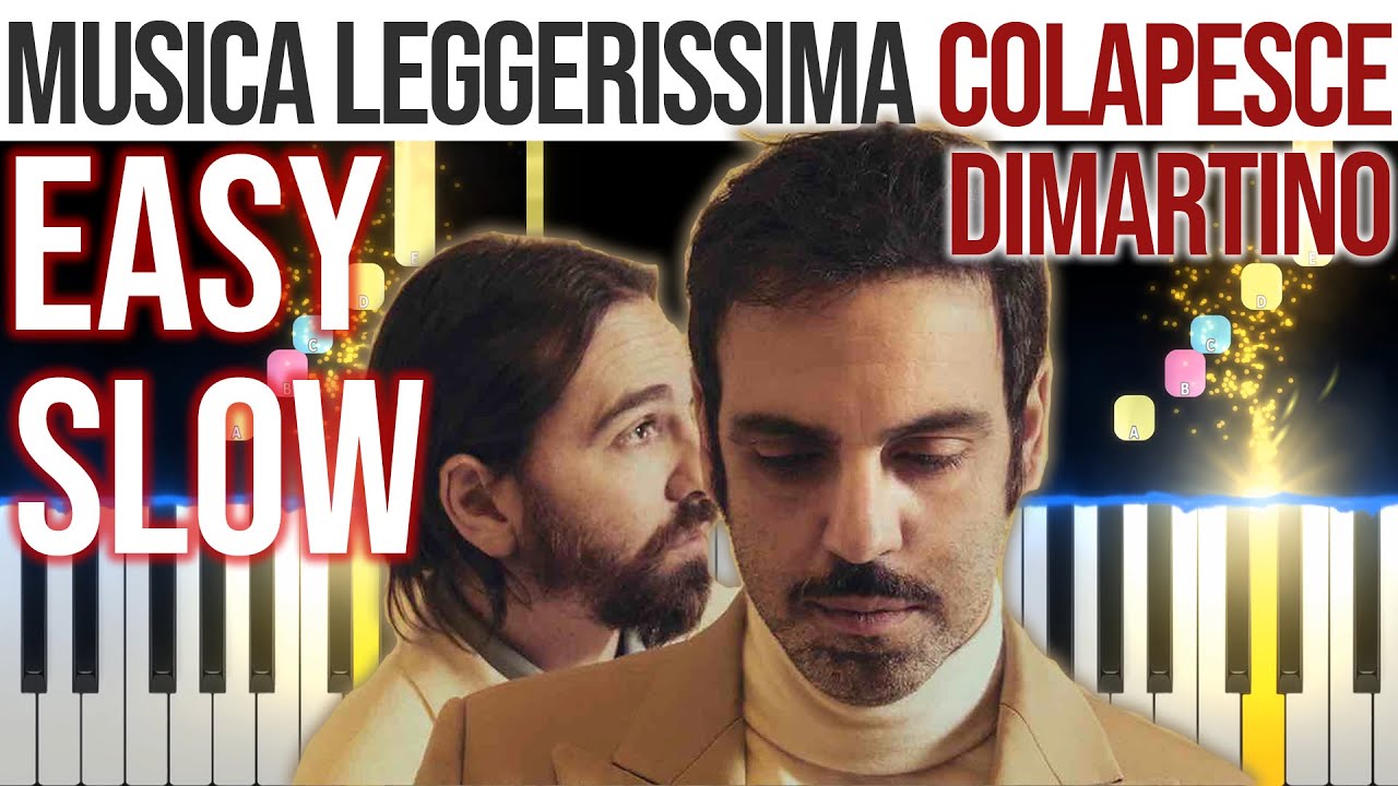 Musica Leggerissima - Colapesce, Dimartino - EASY SLOW Piano Tutorial 🎹 ...