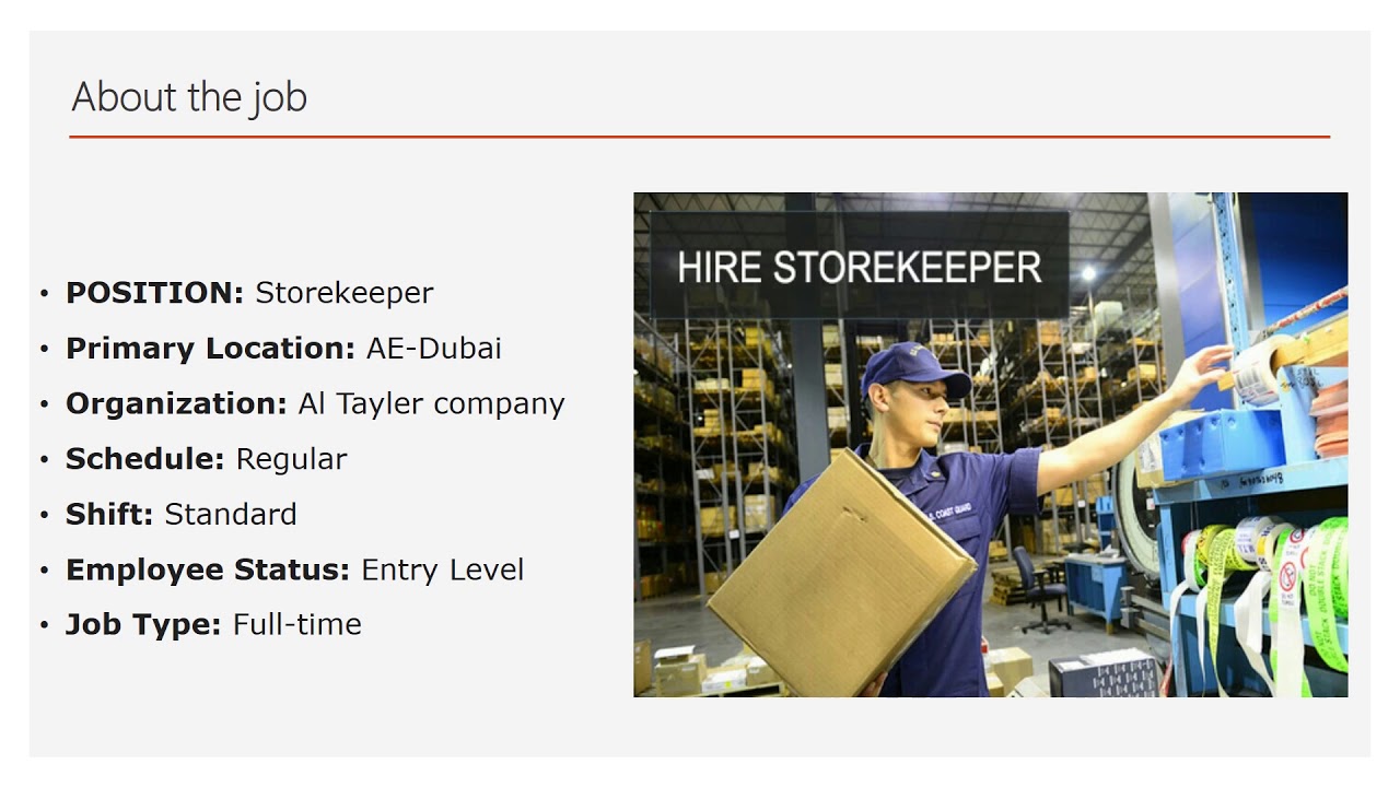 storekeeper job in United Arab Emirates - YouTube
