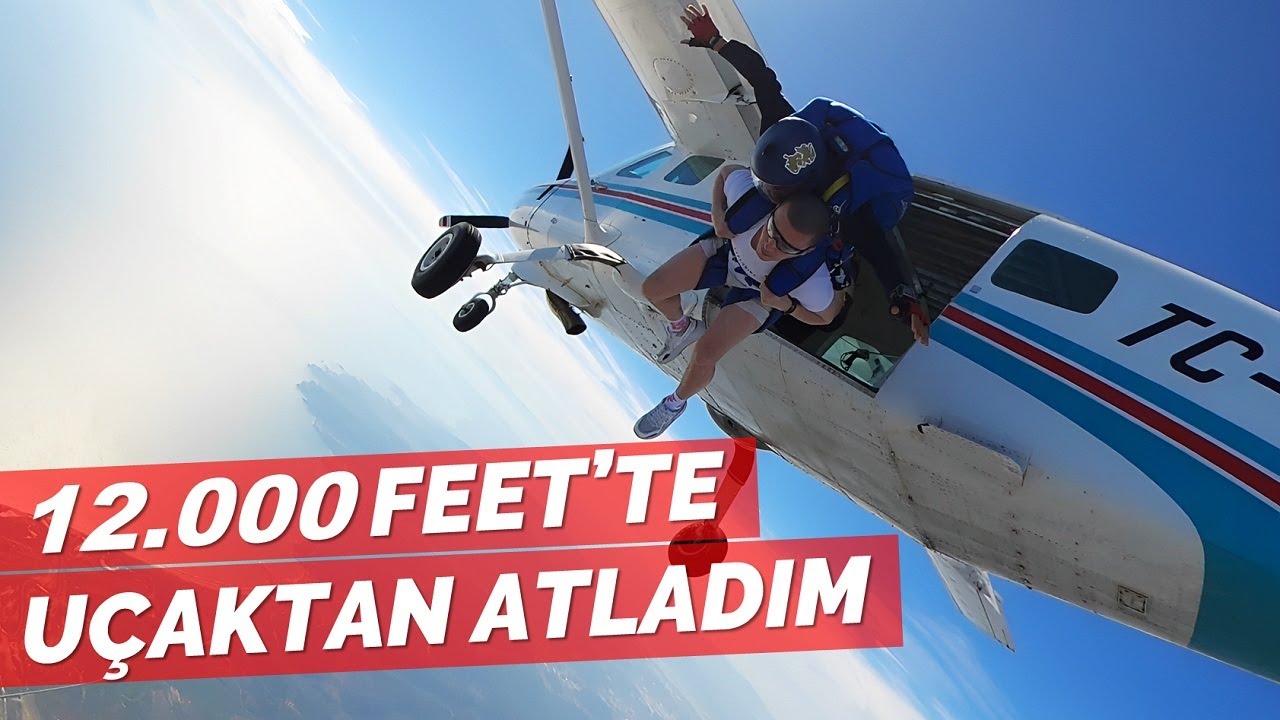 12.000 Feet'te Uçaktan Atladım - Skydiving Efes - Bunu da Denedim - YouTube
