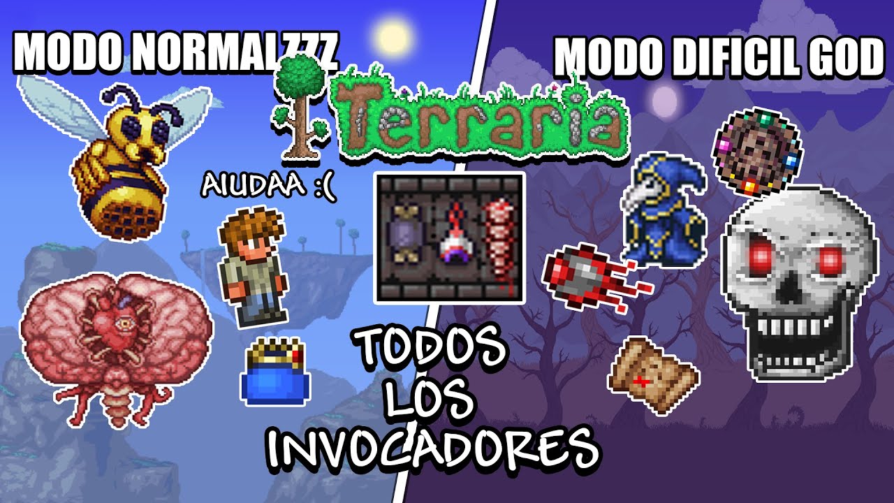 COMO INVOCAR a TODOS los JEFES de TERRARIA!!! 😱 Modo NORMAL y DIFICIL ...