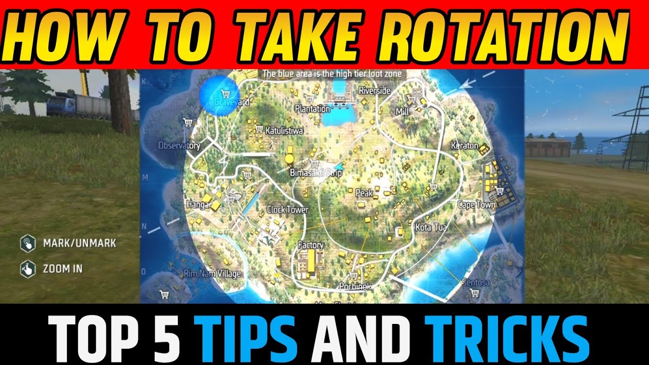 HOW TO TAKE ROTATION IN FREE FIRE||TOP 5 TIPS AND TRICKS FOR ROTATION ...