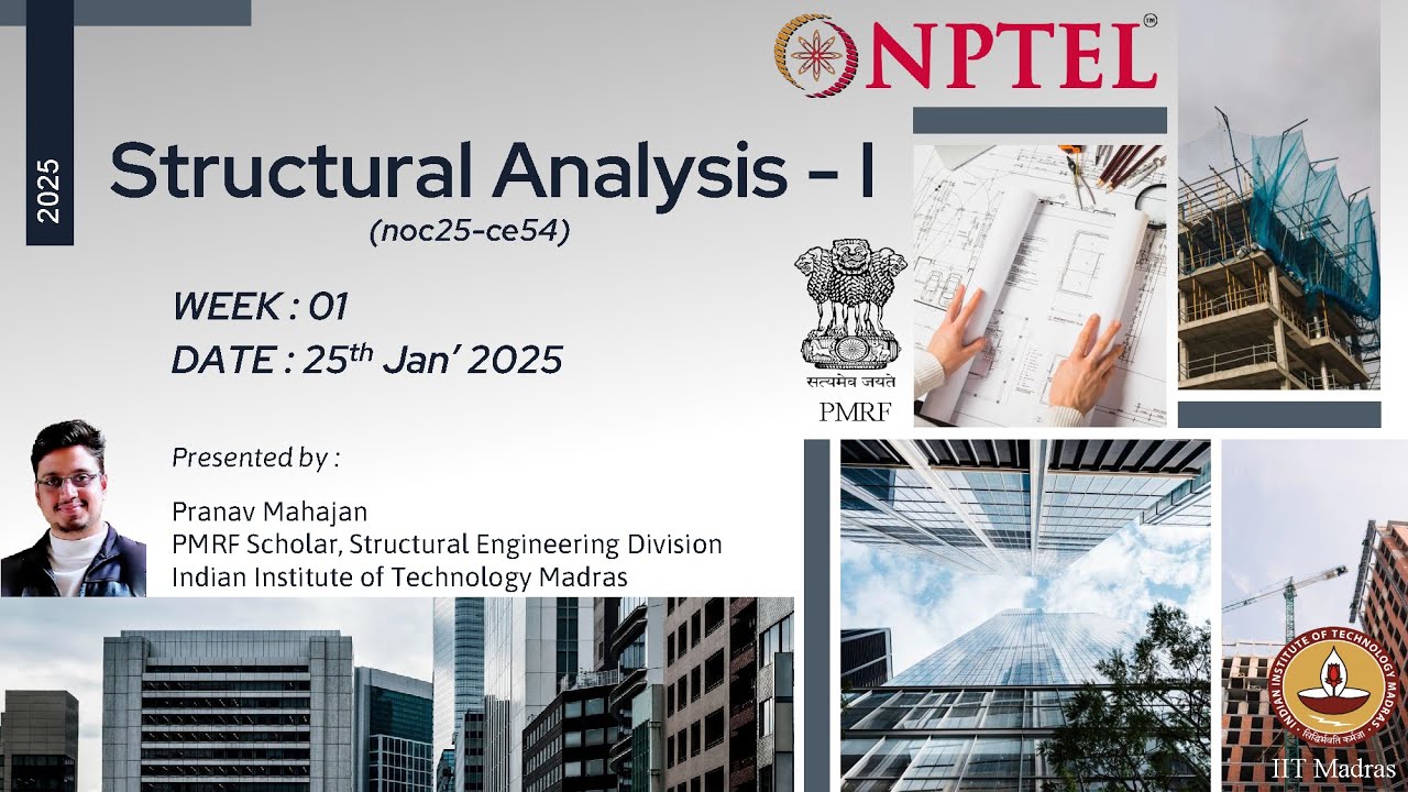 Structural Analysis-I - WEEK 1 - Shear Force, Bending Moment and Static Indeterminacy - YouTube