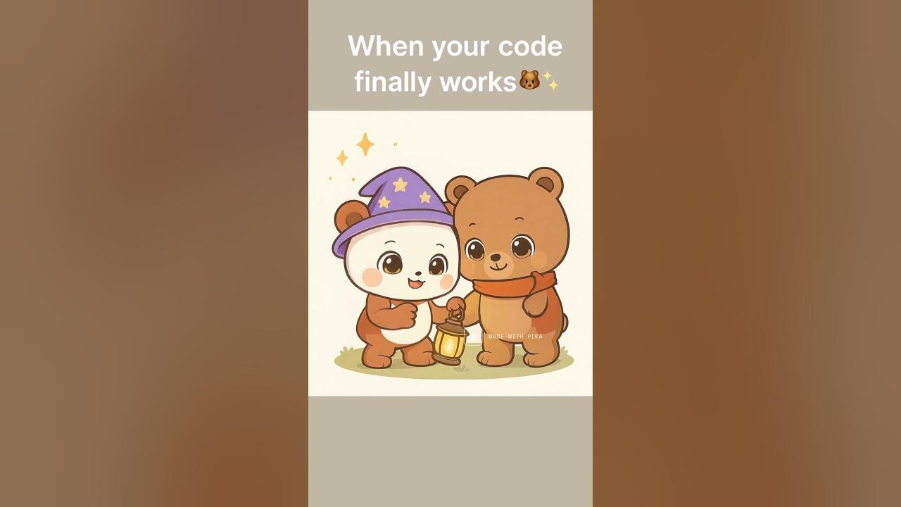 When your code finally works 🐻 #shorts #codingshorts #devlife #devlifestyle - YouTube