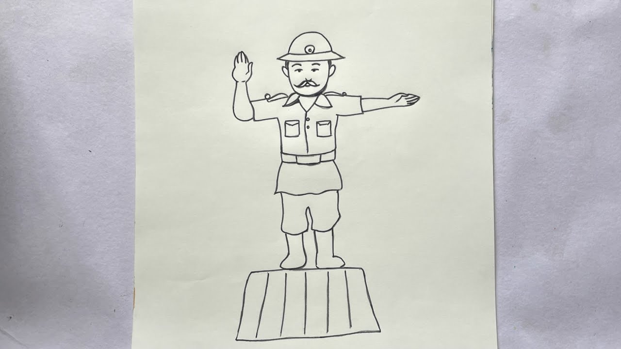 how to draw traffic police drawing | traffic police drawing wit color ...