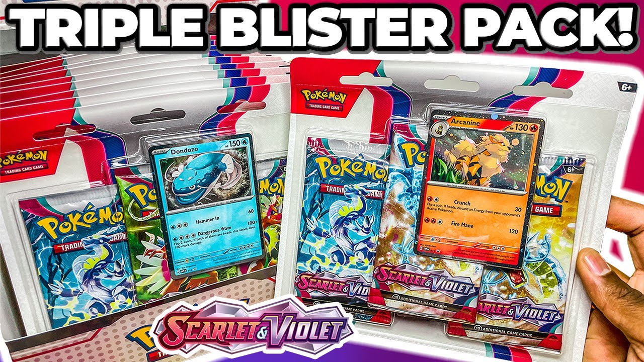 Pokemon Scarlet & Violet Triple Blister Pack OPENING! (Arcanine ...