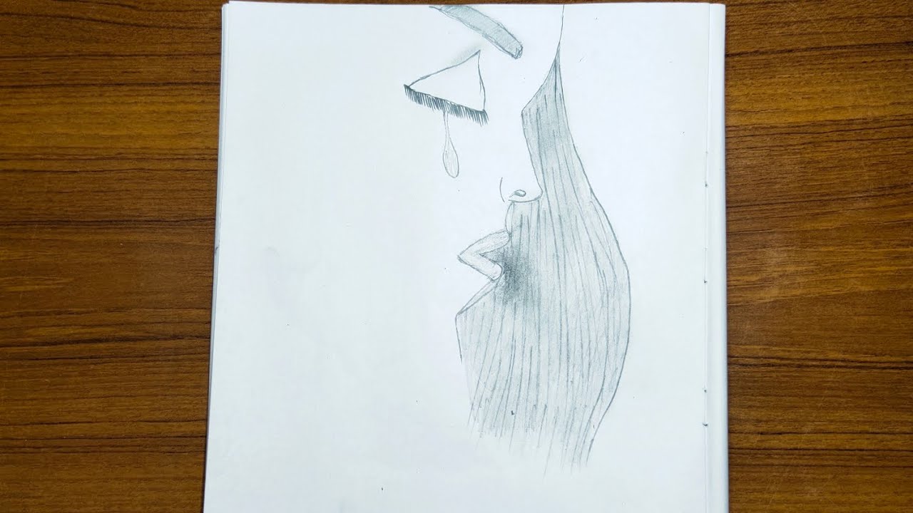 how to draw a girl sad face#girldrawing #sad#pencildrawing - YouTube