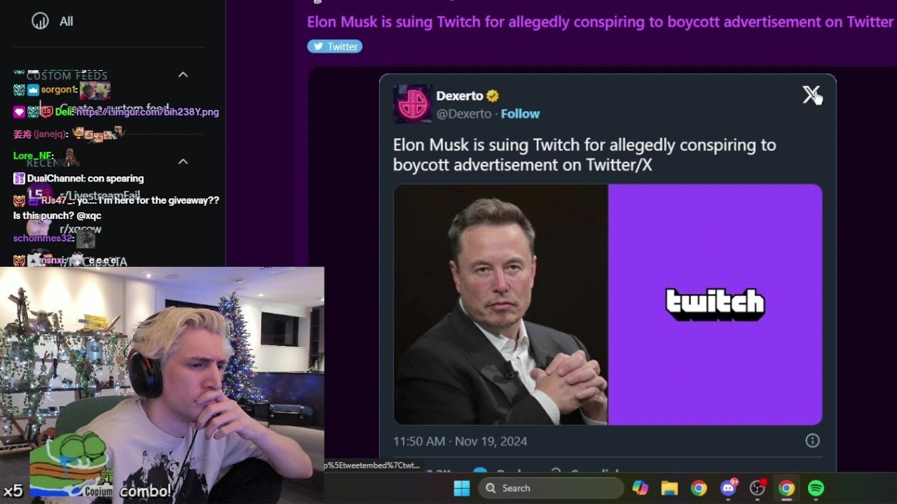 xQc Reacts to Elon Musk Suing Twitch - YouTube