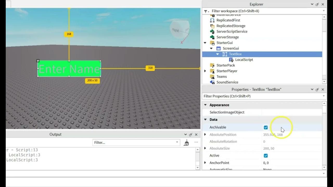 Getting input from the player (Textbox) - Roblox Studio | Updated - YouTube