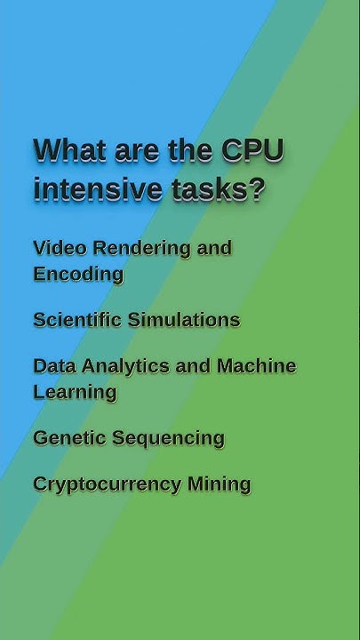 What are the CPU intensive tasks? #coding - YouTube