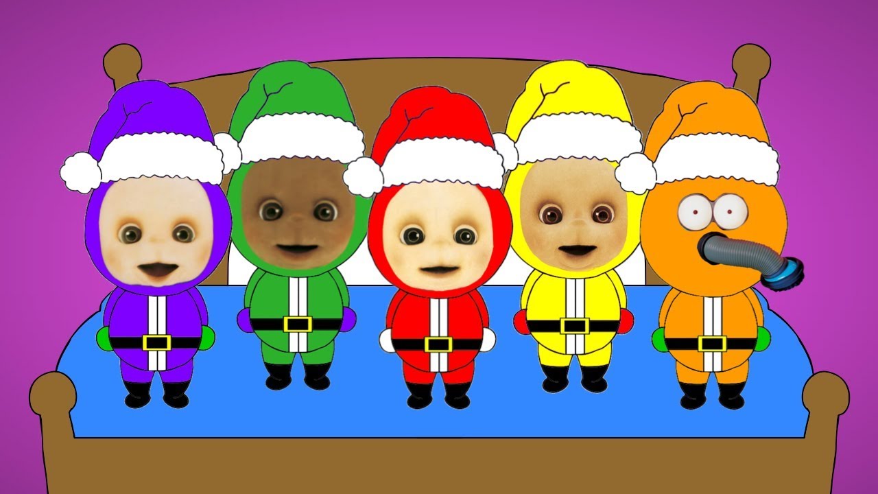 Five Teletubbies Santa's Jumping On The Bed - YouTube