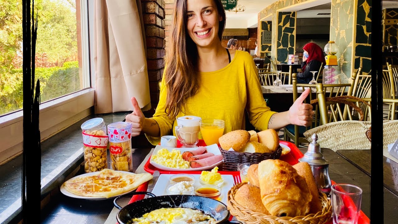Moroccan Breakfast KHLEA SMEN + American Ftor, Pancake in Morocco فطور ...