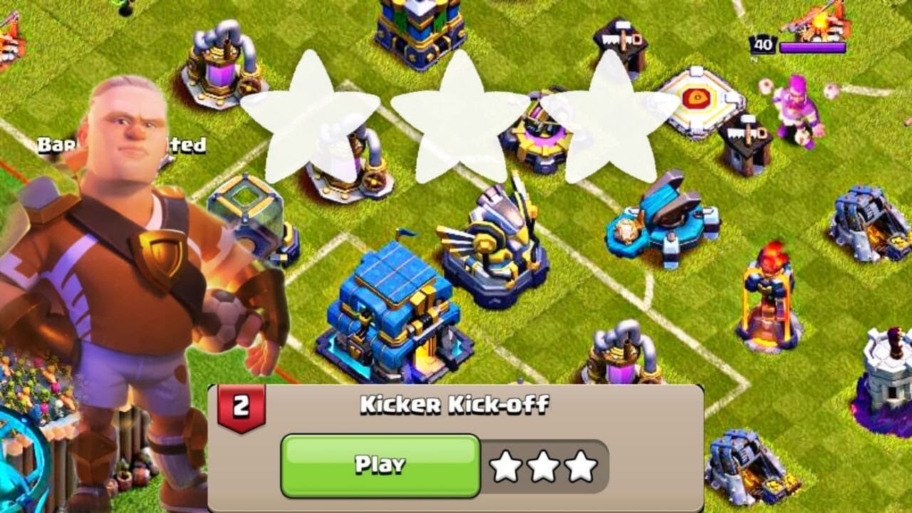 Easily 3 star Kicker kick-off Haaland challenge #2 Clash of Clans - YouTube