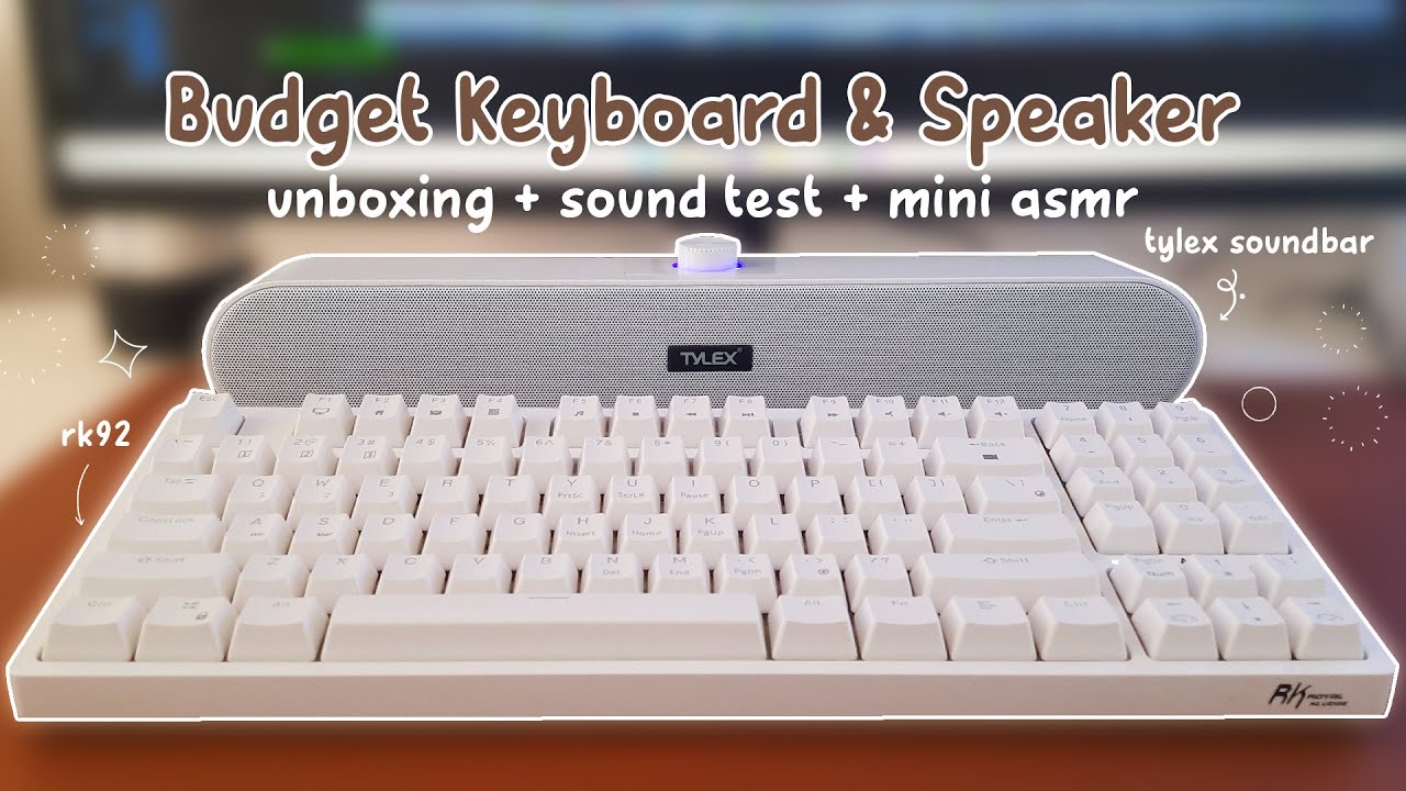 budget keyboard & speaker • white aesthetic | royal kludge rk92 & tylex ...