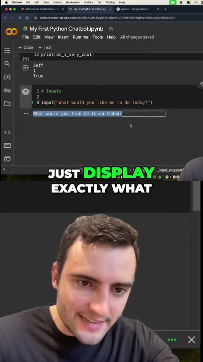 Building A Chatbot in Python - How the "input" function works - YouTube