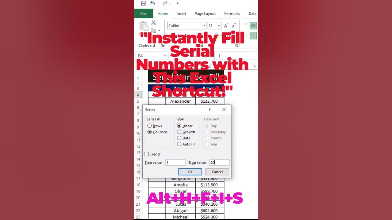 Instantly Fill Serial Numbers with This Excel Shortcut 😊😉😎#viral #shorts #tips #trending #tricks ...