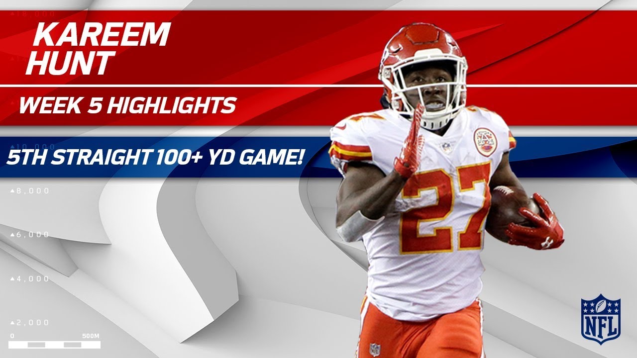 Kareem Hunts 5th Straight 100 Yard Game 💯 Chiefs Vs Texans Wk 5