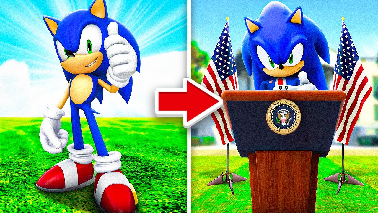 From Sonic To SONIC PRESIDENT In GTA 5! - YouTube