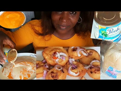 mukbang Africa food || mukbang Nigerian AkARA And Custard With Agege Bread 🍞 - YouTube