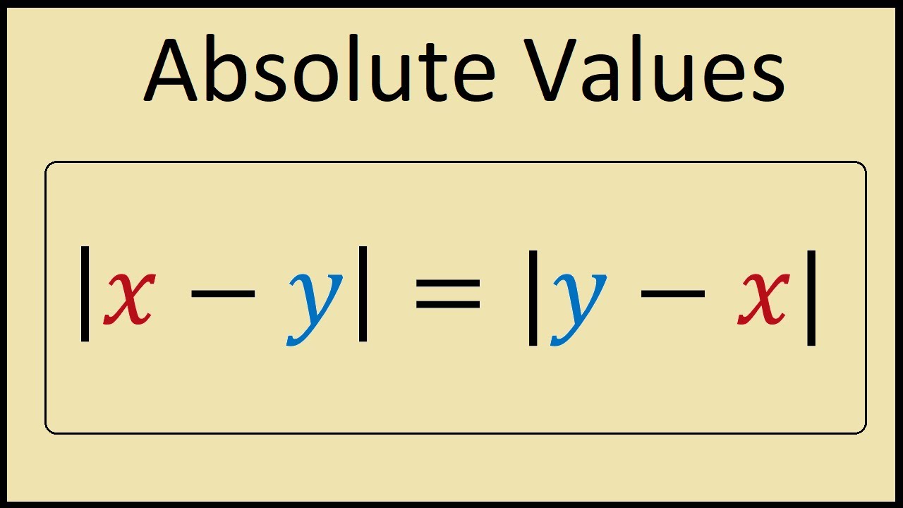 Abs x y Abs y x Are They Equal YouTube