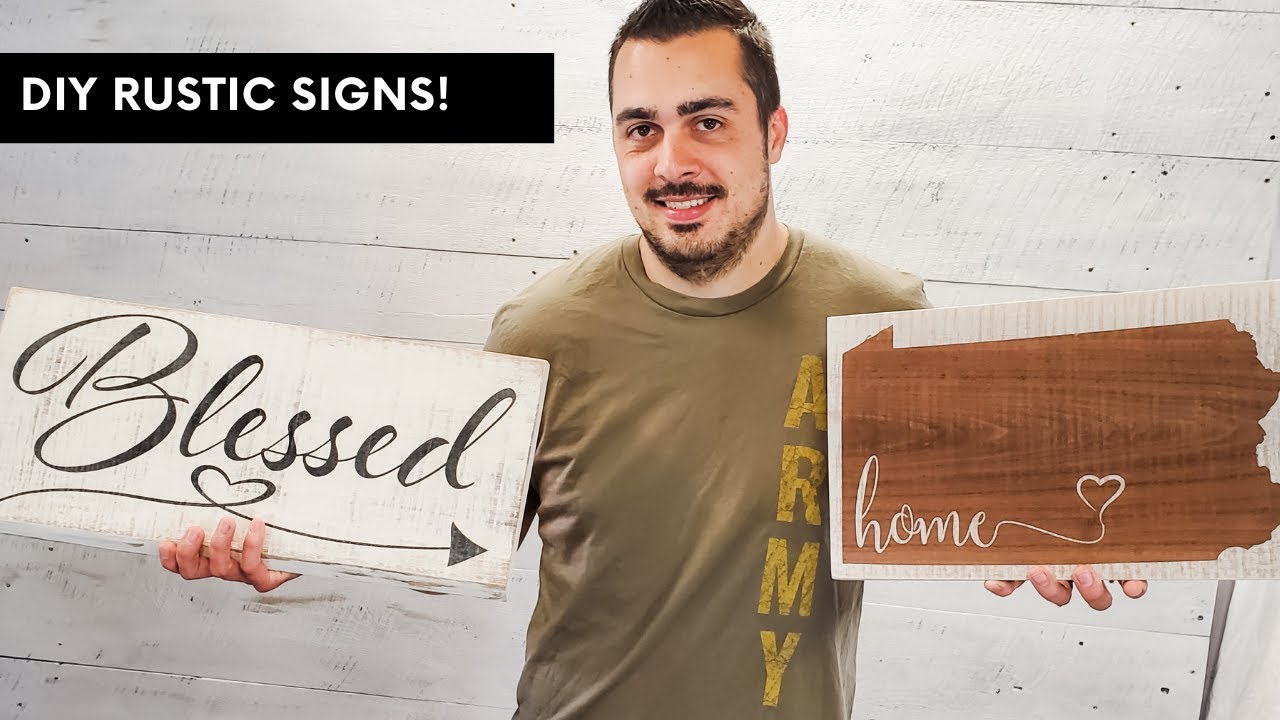 Rustic Sign Tutorial -- Make Your Own Signs - YouTube