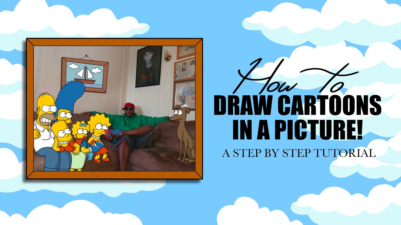How to Draw Cartoons in a Picture - YouTube