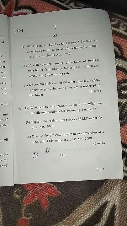 Business Law sem 1 du regular question paper 2023-24 for bcom hons / bcom prog - YouTube