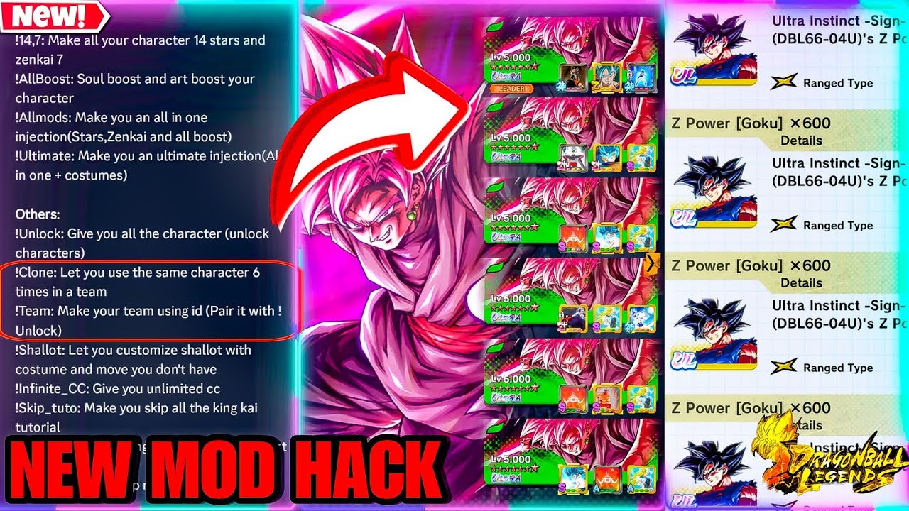 NEW! ULTRA MOD MENU CLONE Characters! 🔥 INCREASE SUMMON RATE! v4.34.0 (Dragon Ball Legends ...