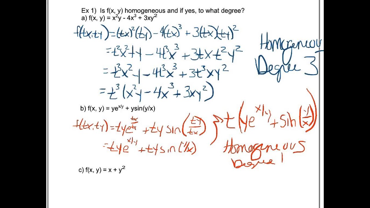 Homogeneous Differential Equations - YouTube