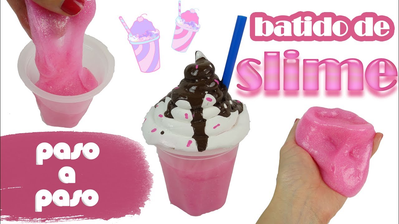 Cómo hacer un BATIDO DE SLIME para jugar y decorar - YouTube