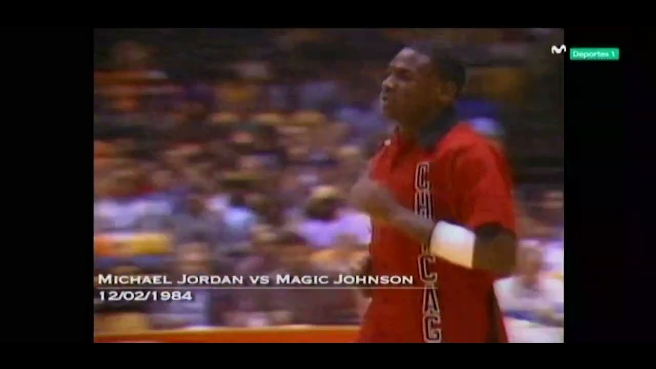 Magic Johnson vs Michael Jordan first meet 1984 - YouTube