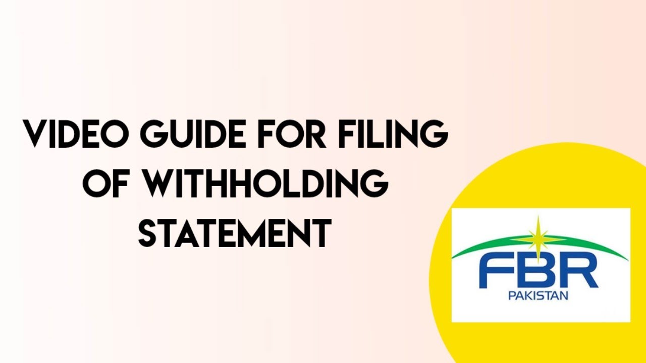 How to File Withholding statement - YouTube