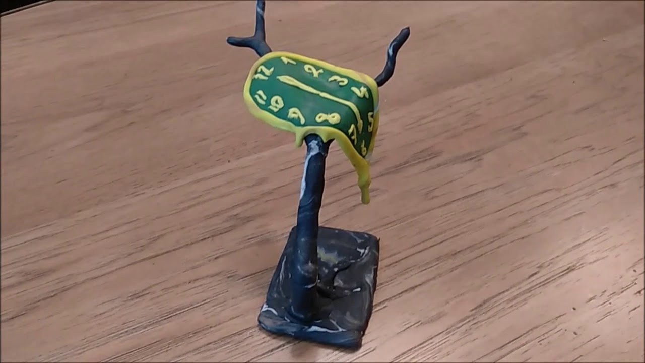 "Melting clock" by Salvador Dali made of polymer clay - YouTube