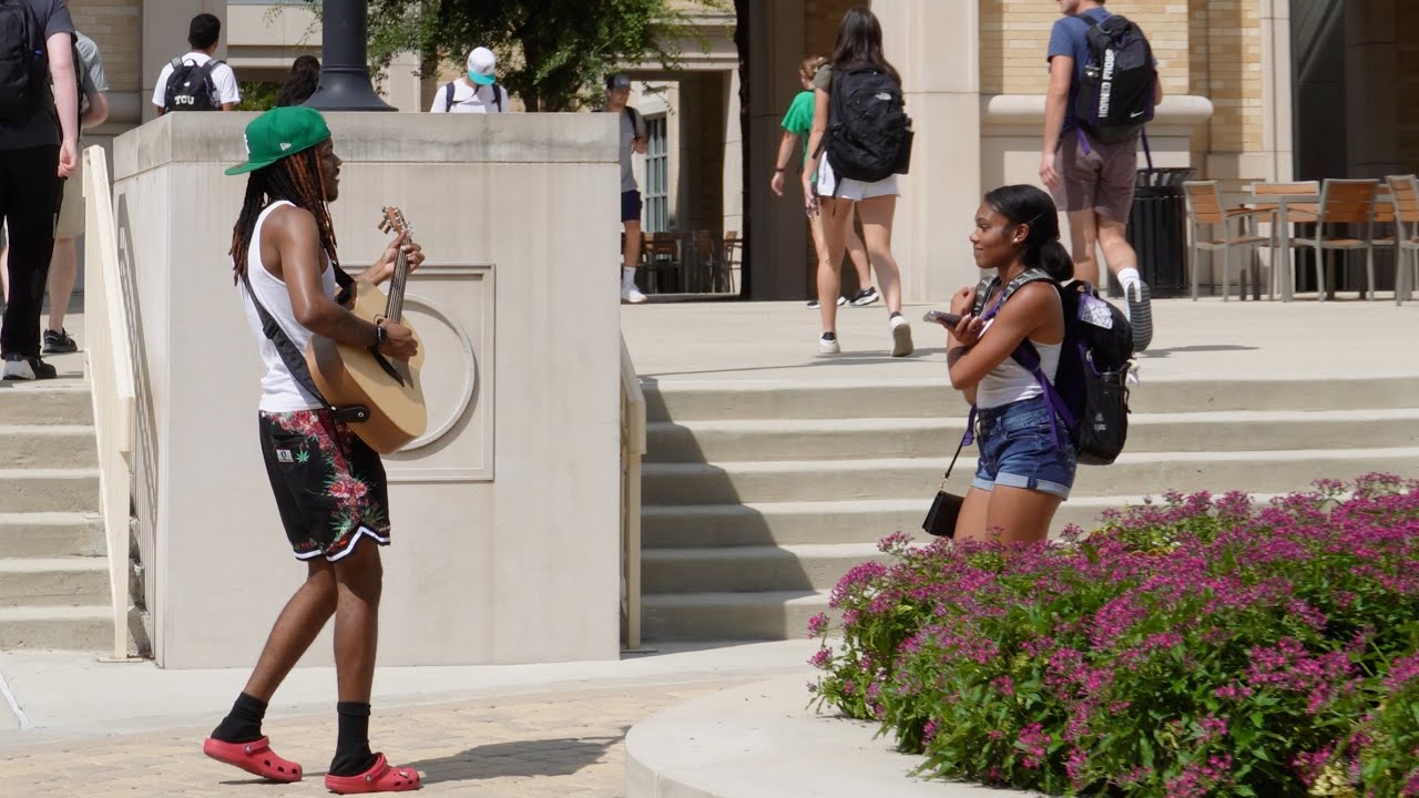 Freestyle Serenading TCU College Girls *cops called* - YouTube