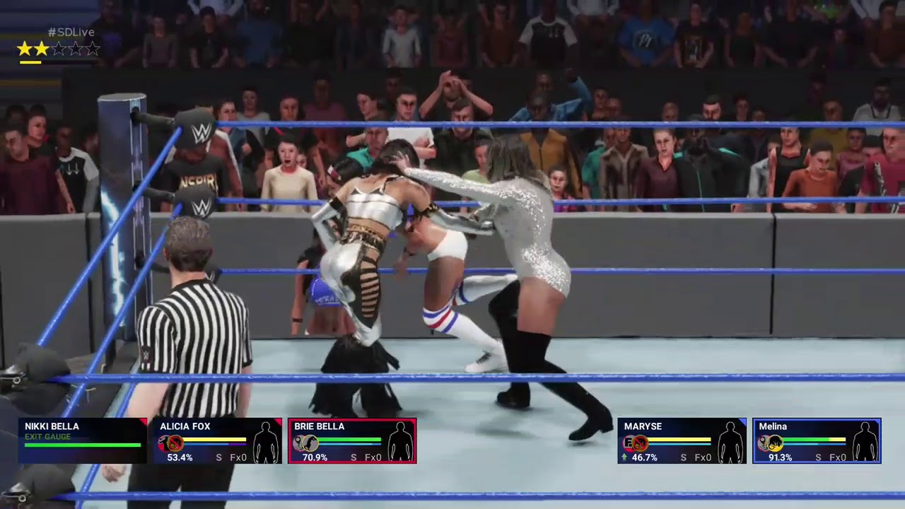 (TWIN MAGIC) BRIE BELLA AND ALICIA FOX(WITH NIKKI BELLA) VS MELINA AND ...