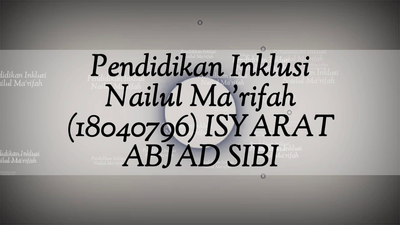 ISYARAT ABJAD SIBI Nailul Ma'rifah (18040796) - YouTube