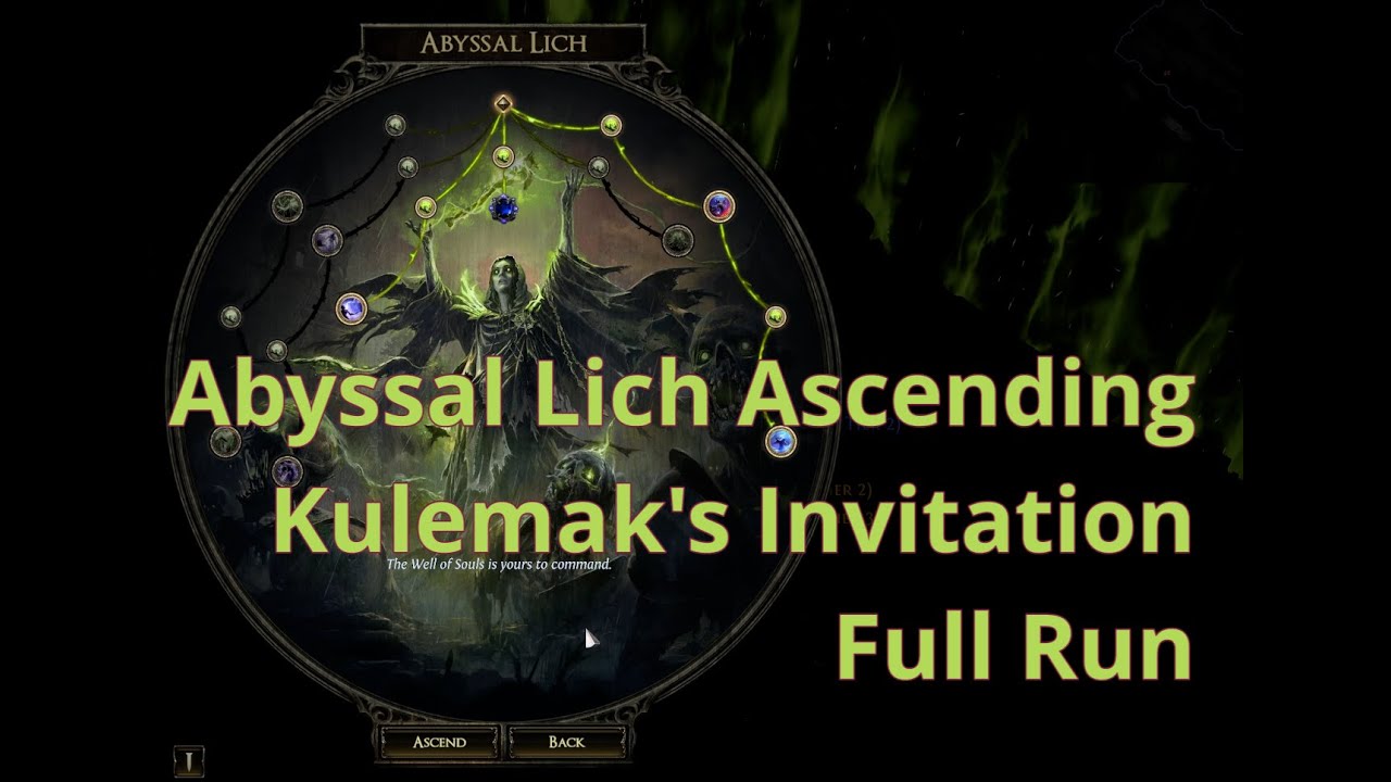 POE2 Abyssal Lich Ascending - Kulemak Invitation Uncut - Lich ED ...