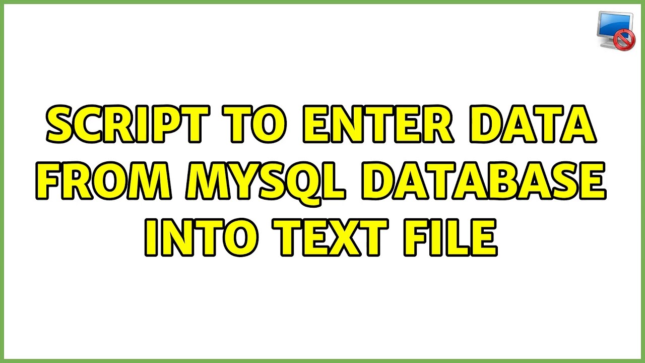 Script to enter data from mysql database into text file - YouTube