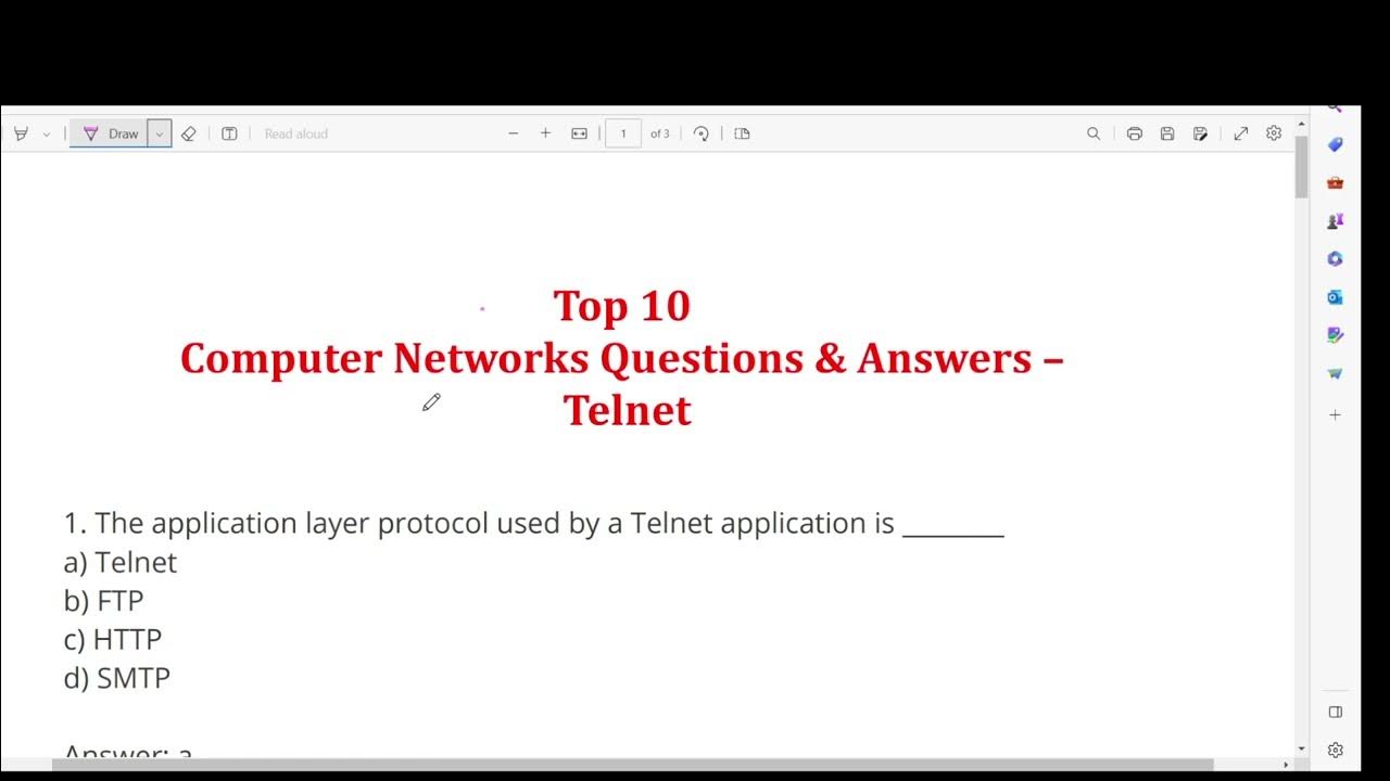 Telnet- Computer Networks Questions & Answers MCQ - YouTube