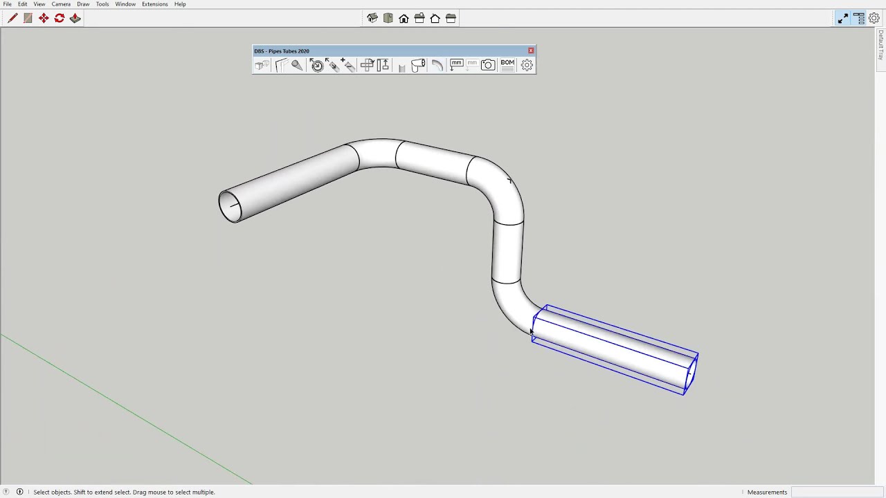 SketchUp Extension: Pipes Tubes 2020 - add elbow - YouTube