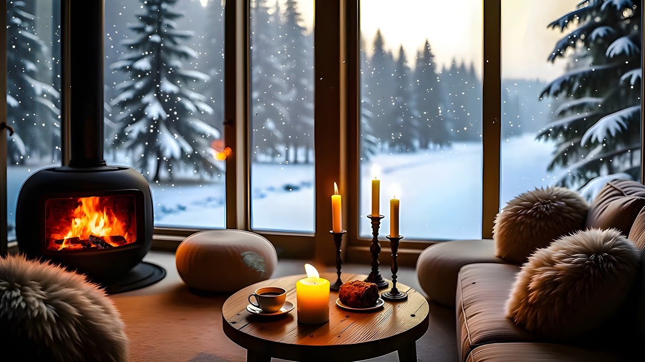 Relaxing by the Fireplace ️ Jazz and Fireplace Sounds Great Relaxation ...