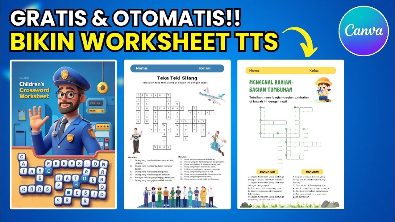 Auto Jadi‼️ Worksheet TTS Anak Sekolah di Canva Tanpa Ribet - YouTube