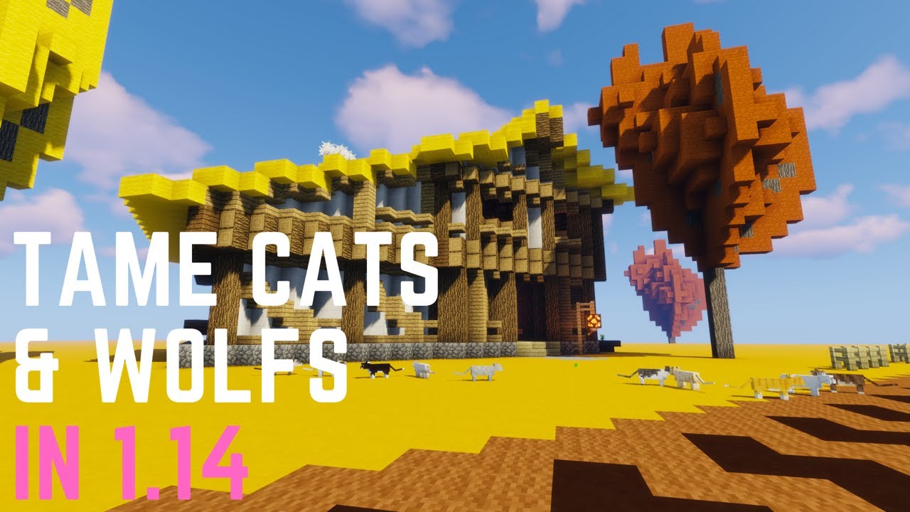 How to tame cats and wolfs in Minecraft 1.14. - YouTube